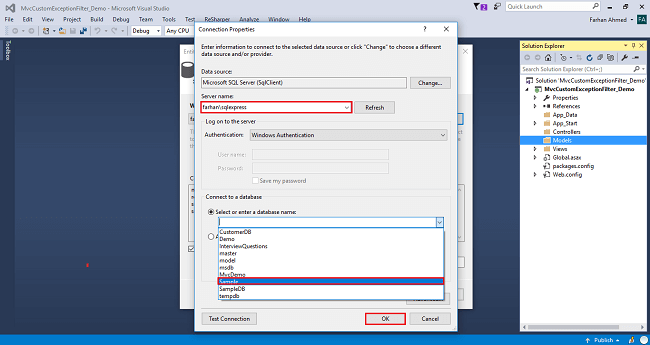 Custom Exception Filter In ASP.NET MVC Custom Exception Filter In ASP.NET MVC